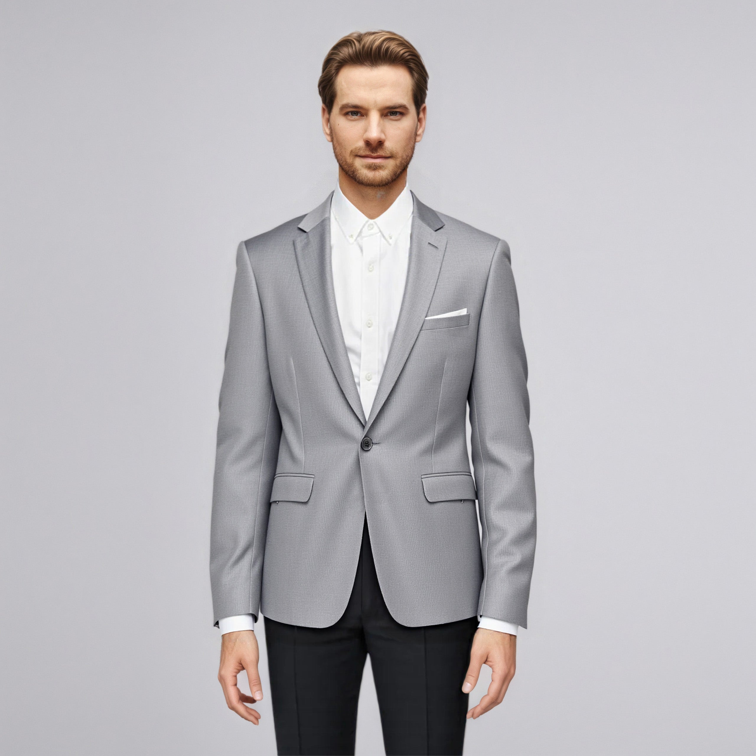 Allthemen Men's Slim Fit Suit Jacket One Button Jacket for Business